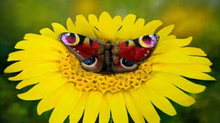 Nude model poses as a butterfly – but can you spot her? – Unbelievable
