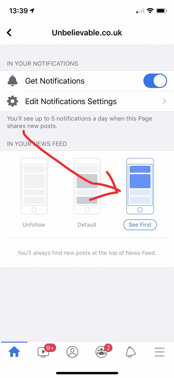 How turn on notifications – Unbelievable